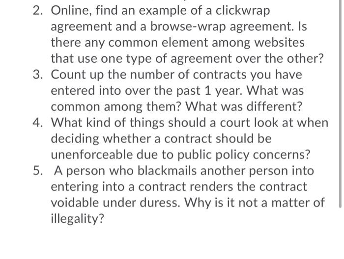 Solved 2. Online, find an example of a clickwrap agreement | Chegg.com