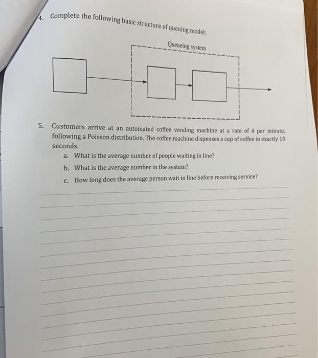 Solved 4. Complete the following basic structure of queuing | Chegg.com