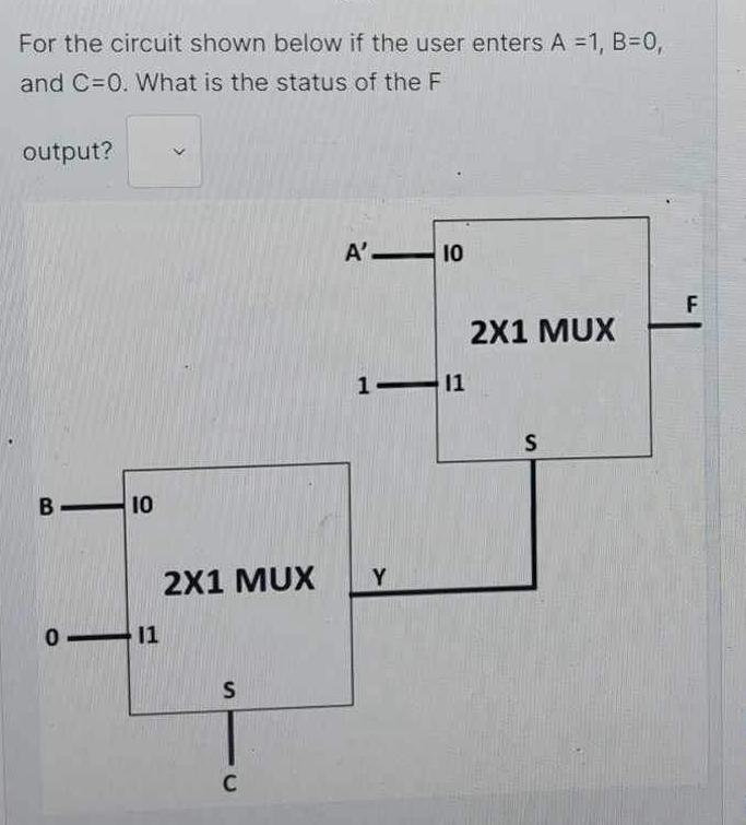 Solved For the circuit shown below if the user enters | Chegg.com
