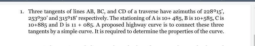 Solved 1. Three tangents of lines AB, BC, and CD of a | Chegg.com