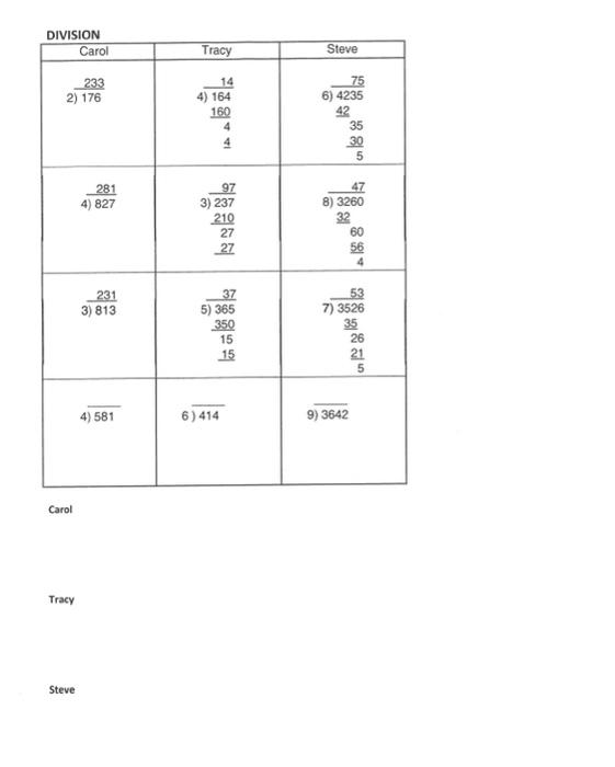 Solved Math 110 - Errors in Student Work Name Following are | Chegg.com