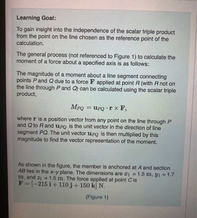 Solved T₂ T Part B - Calculating the moment about AB using | Chegg.com