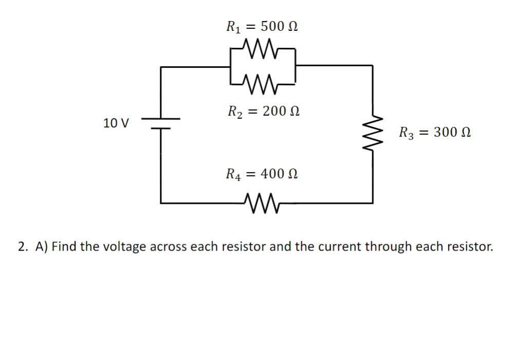 Solved A) ﻿Find the voltage across each resistor and the | Chegg.com