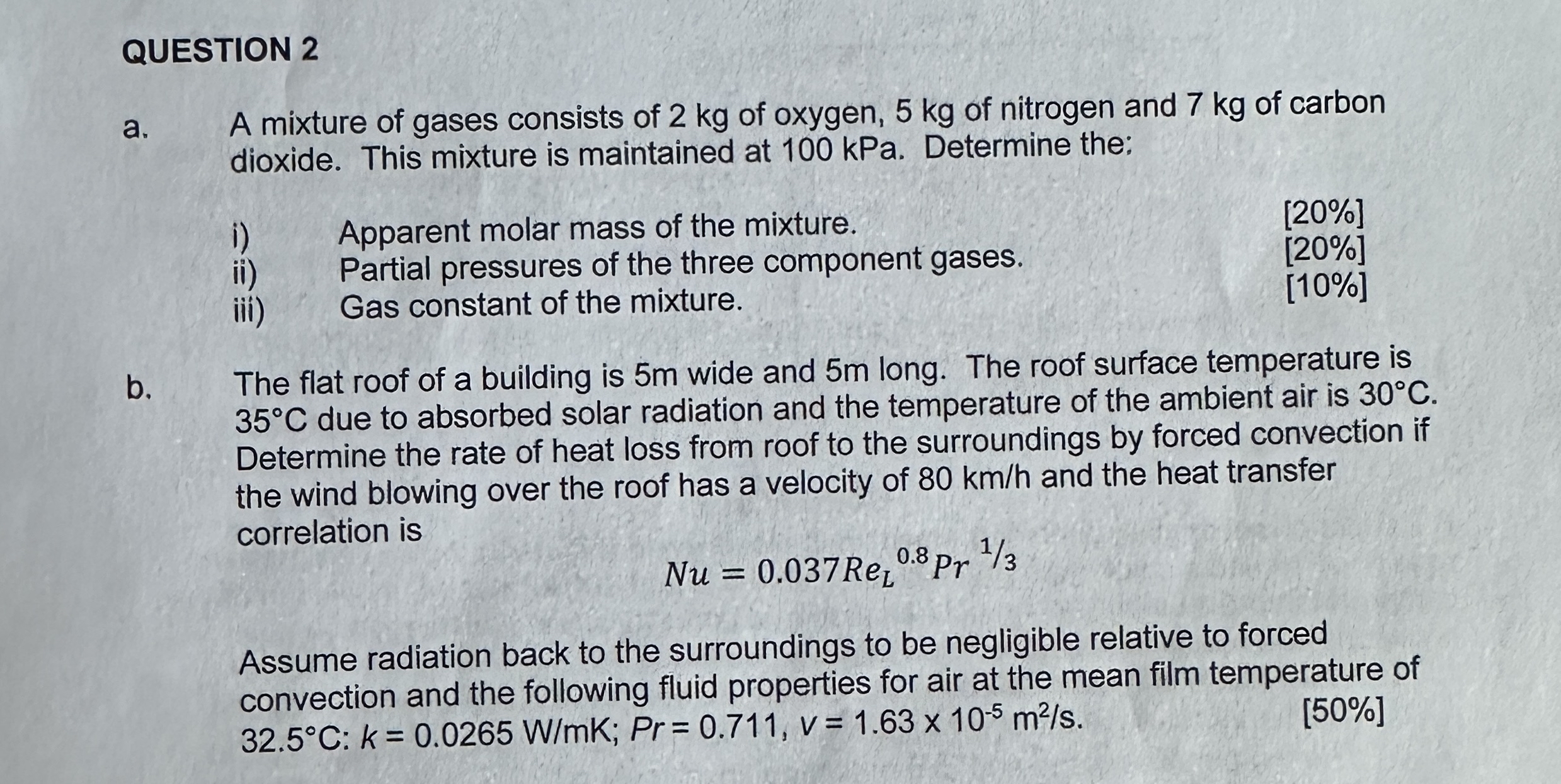 Solved QUESTION 2a. ﻿A mixture of gases consists of 2kg ﻿of | Chegg.com