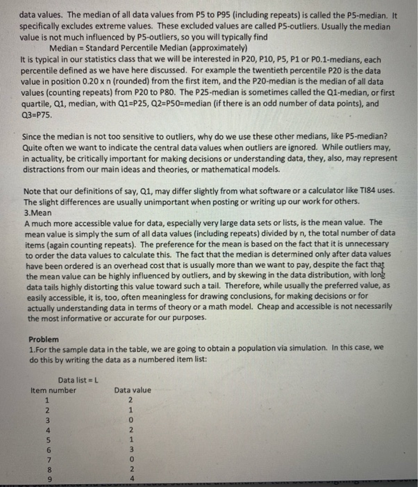 Solved Problem 1 Center Values (See Example 1 below) Basic | Chegg.com