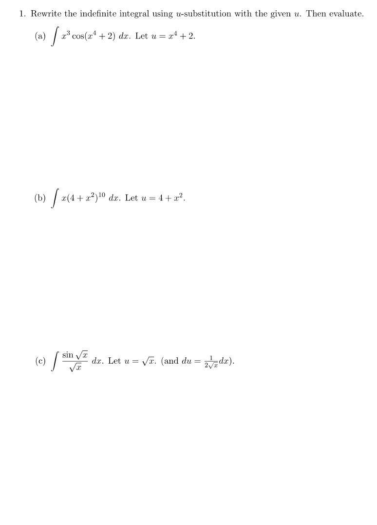 Solved Whats the correct answer?Rewrite the indefinite | Chegg.com