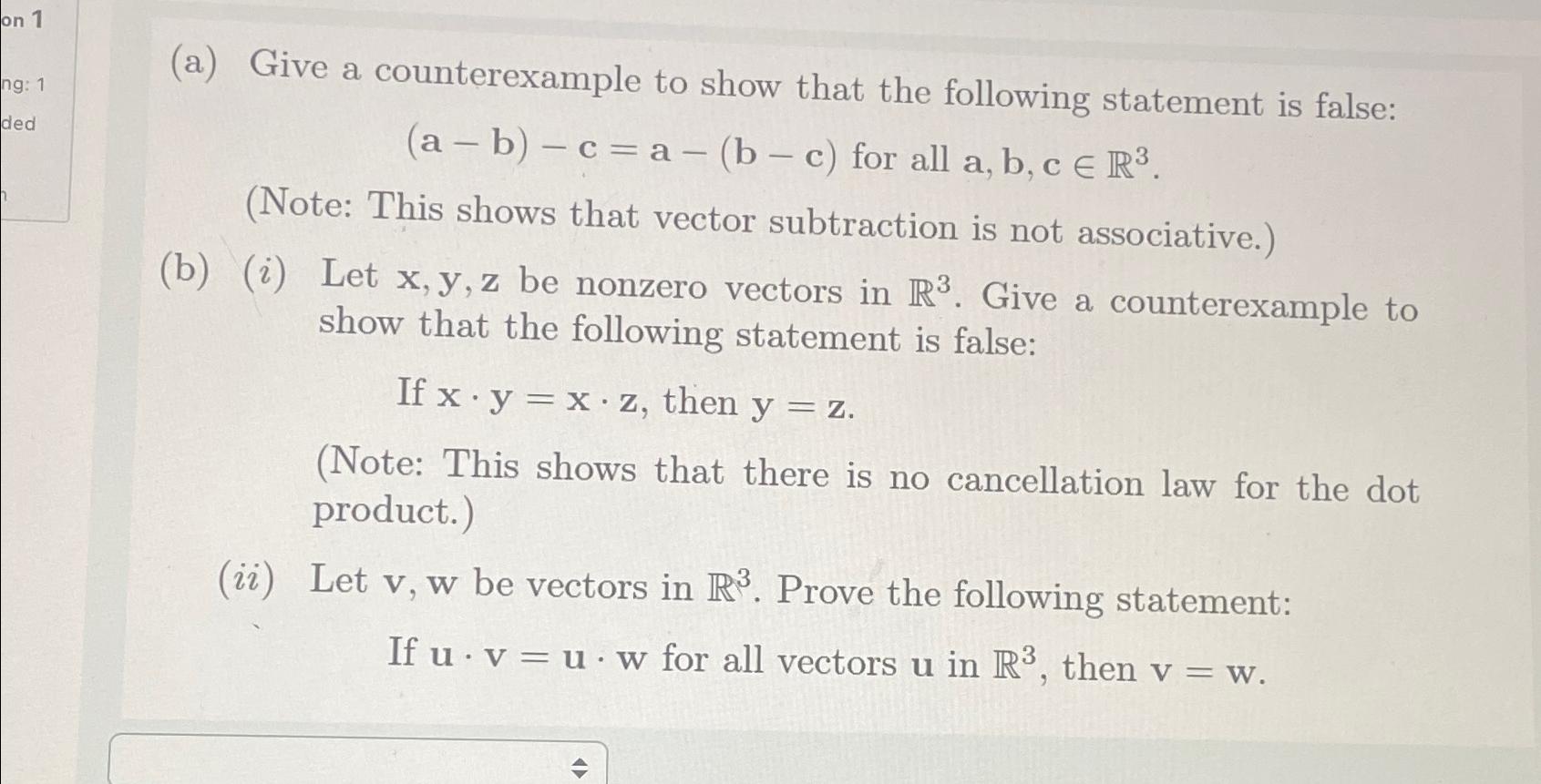 Solved (a) ﻿Give a counterexample to show that the following | Chegg.com