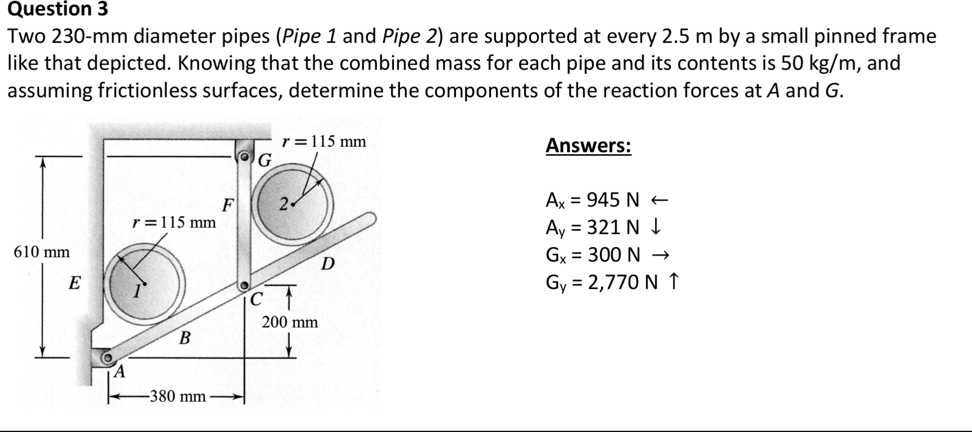 Solved Question 3Two 230-mm diameter pipes (Pipe 1 ﻿and Pipe | Chegg.com