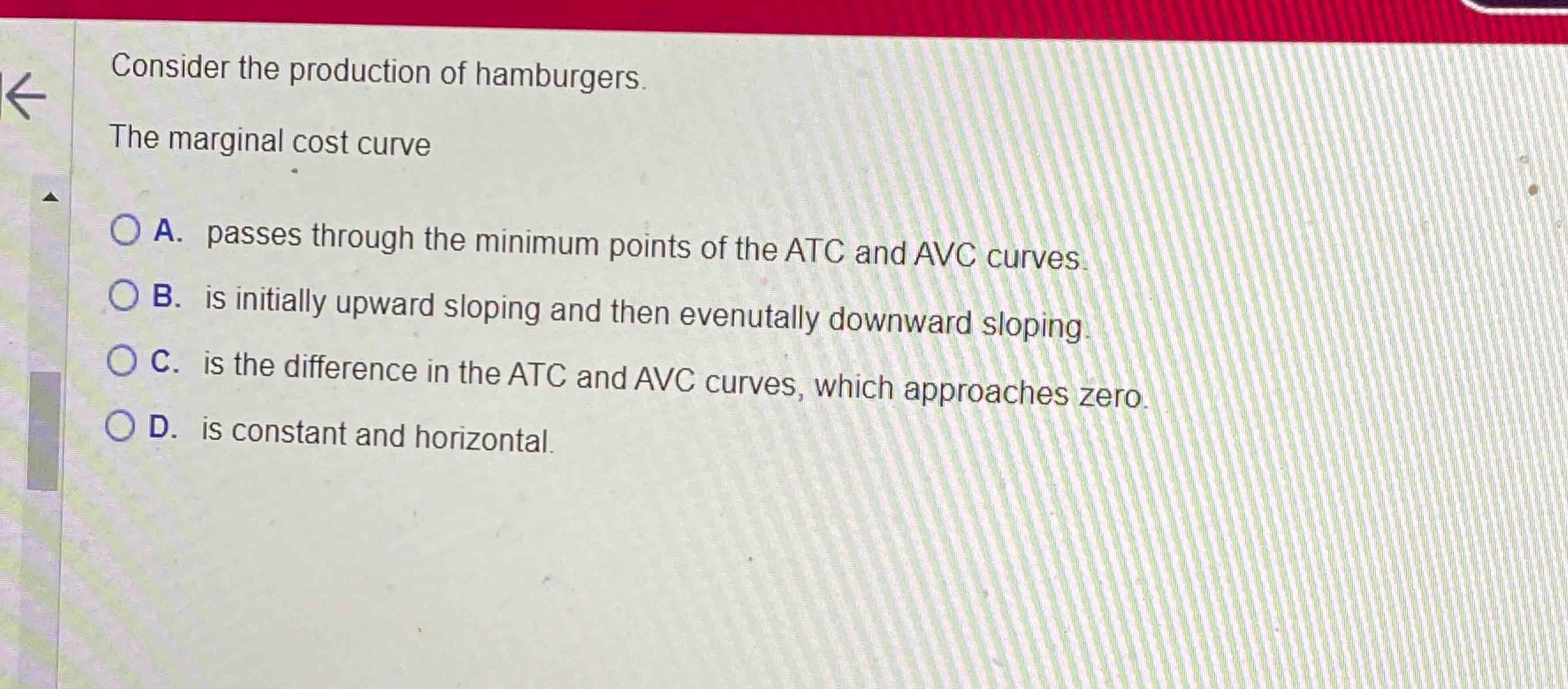 Solved Consider the production of hamburgers.The marginal | Chegg.com Solved Consider the production of hamburgers.The marginal | Chegg.com