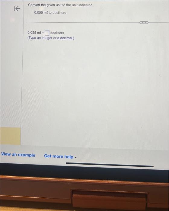 Solved Convert the given unit to the unit indicated. 0.055mt | Chegg.com