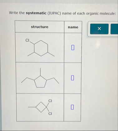 Write the systematic (IUPAC) ﻿name of each organic | Chegg.com