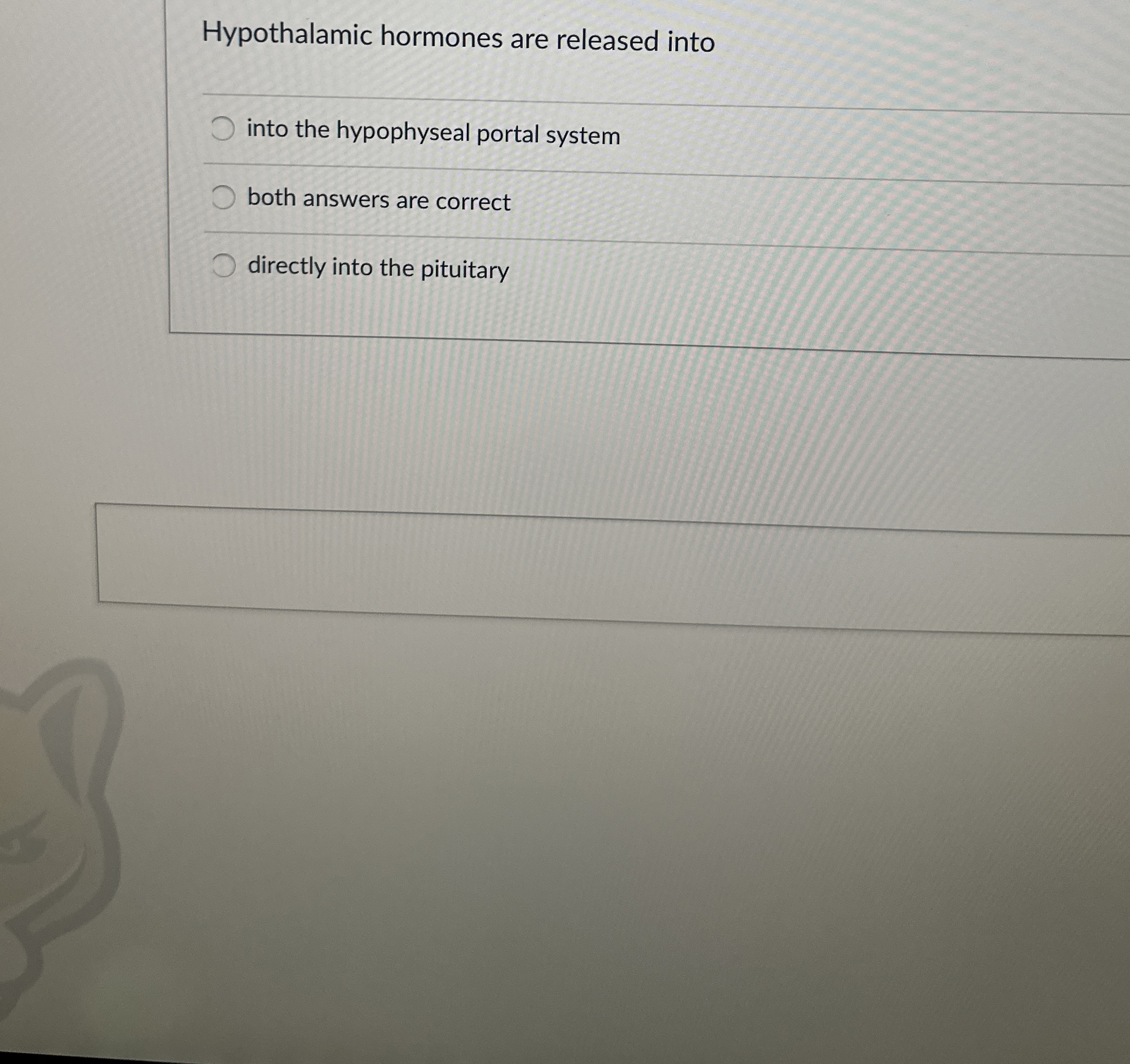 Solved Hypothalamic hormones are released intointo the | Chegg.com