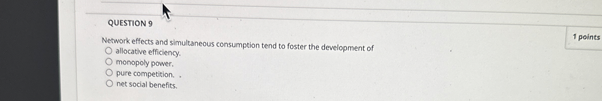 Solved QUESTION 9Network effects and simultaneous | Chegg.com