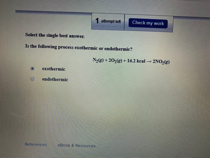 Solved 1 attempt left Check my work Select the single best | Chegg.com
