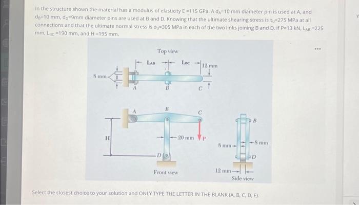 Solved In the structure shown the material has a modulus of | Chegg.com