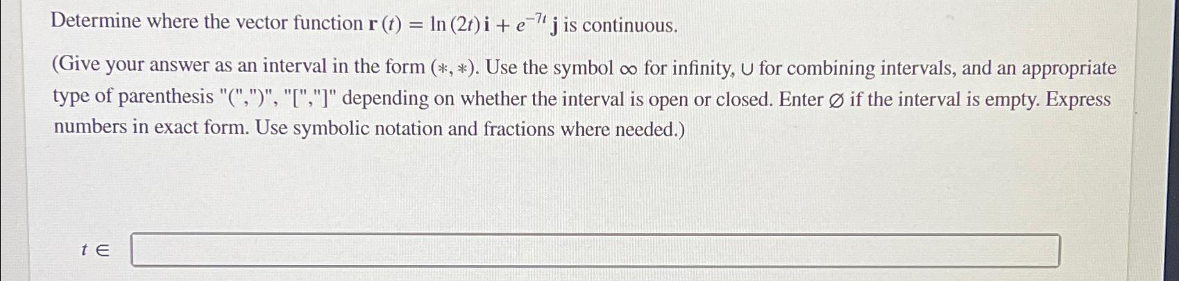 Solved Determine where the vector function | Chegg.com