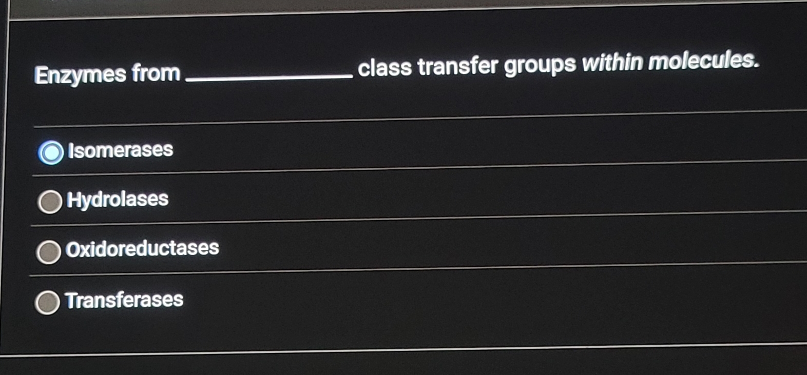 Solved Enzymes from q, ﻿class transfer groups within | Chegg.com