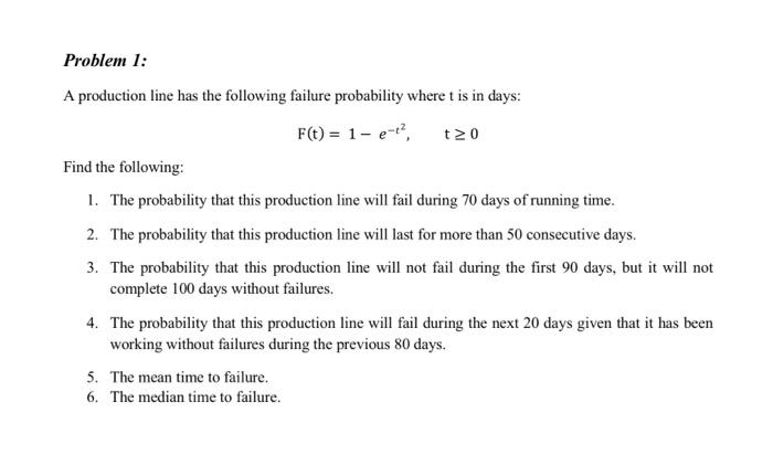 Solved Problem 1: A production line has the following | Chegg.com