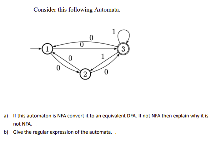 Solved For the below question, convert it into DFA providing | Chegg.com