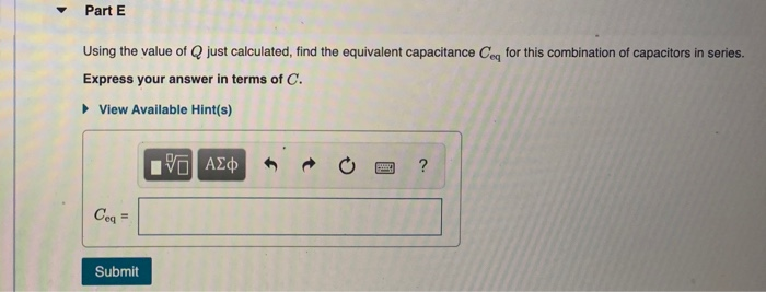 Solved Part E Using the value of Q just calculated, find the | Chegg.com