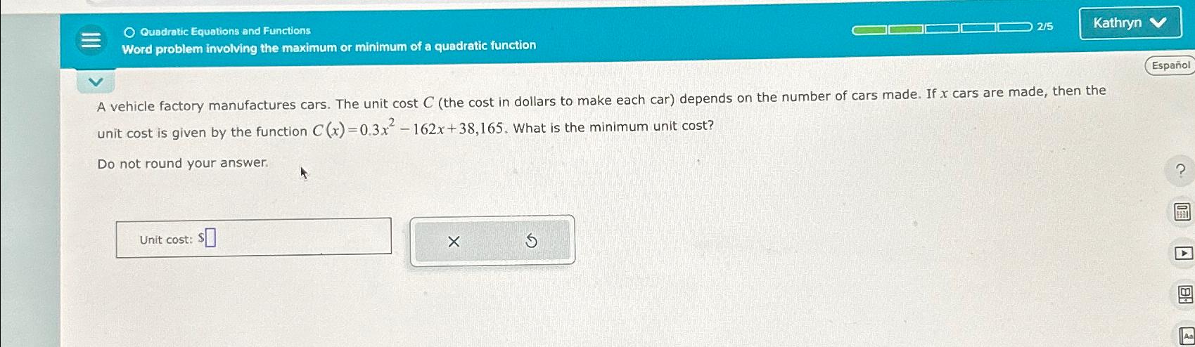 Solved Word problem involving the maximum or minimum of a | Chegg.com
