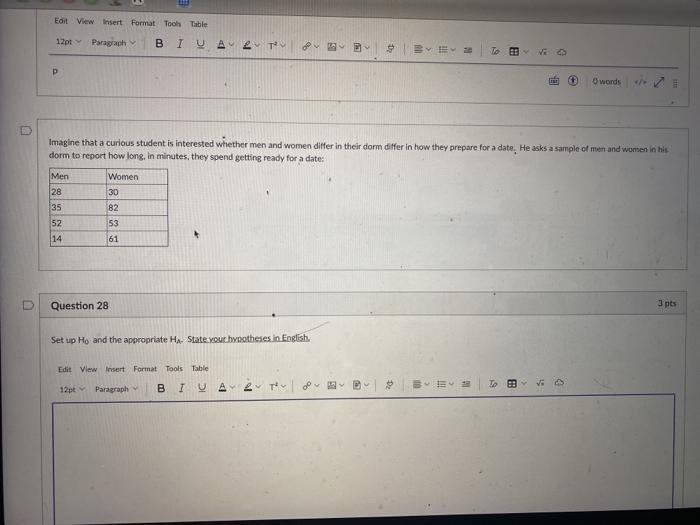 Solved Edit View Insert Format Tooh Table 12pt Paragraph | Chegg.com