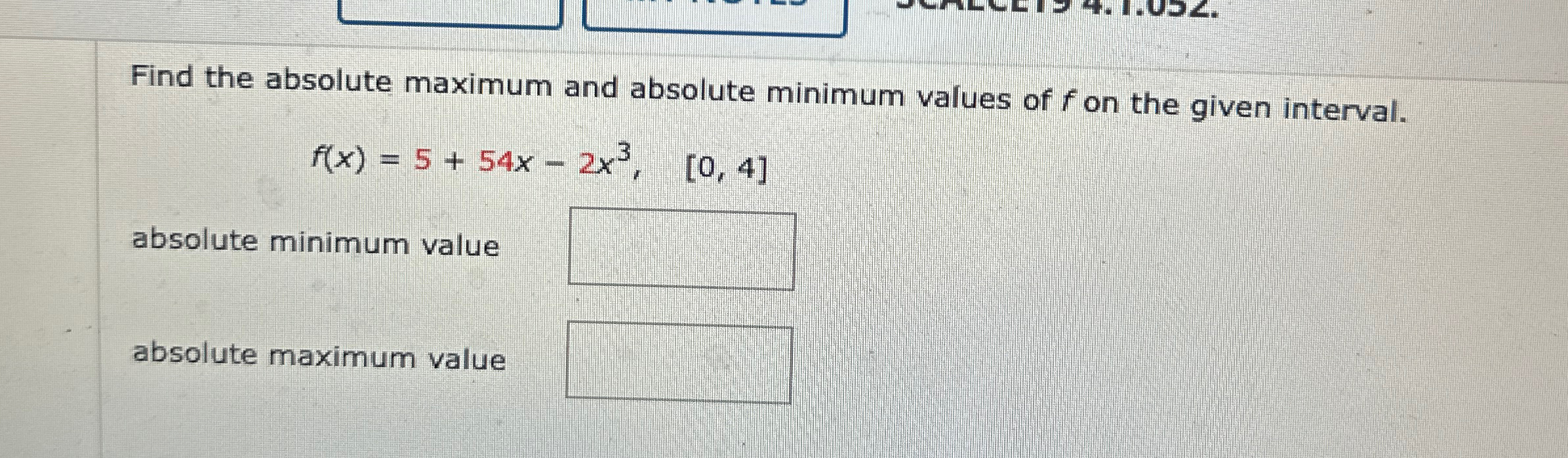 Solved Find the absolute maximum and absolute minimum values | Chegg.com