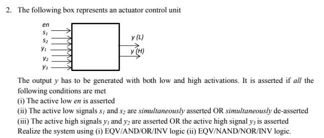 Solved 2. The following box represents an actuator control | Chegg.com