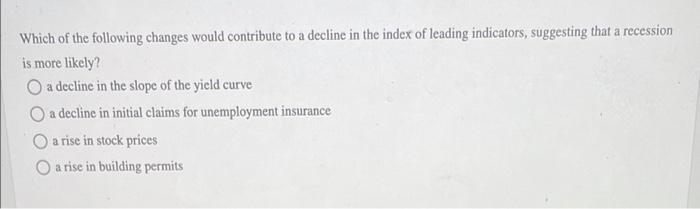 Solved Which of the following changes would contribute to a | Chegg.com