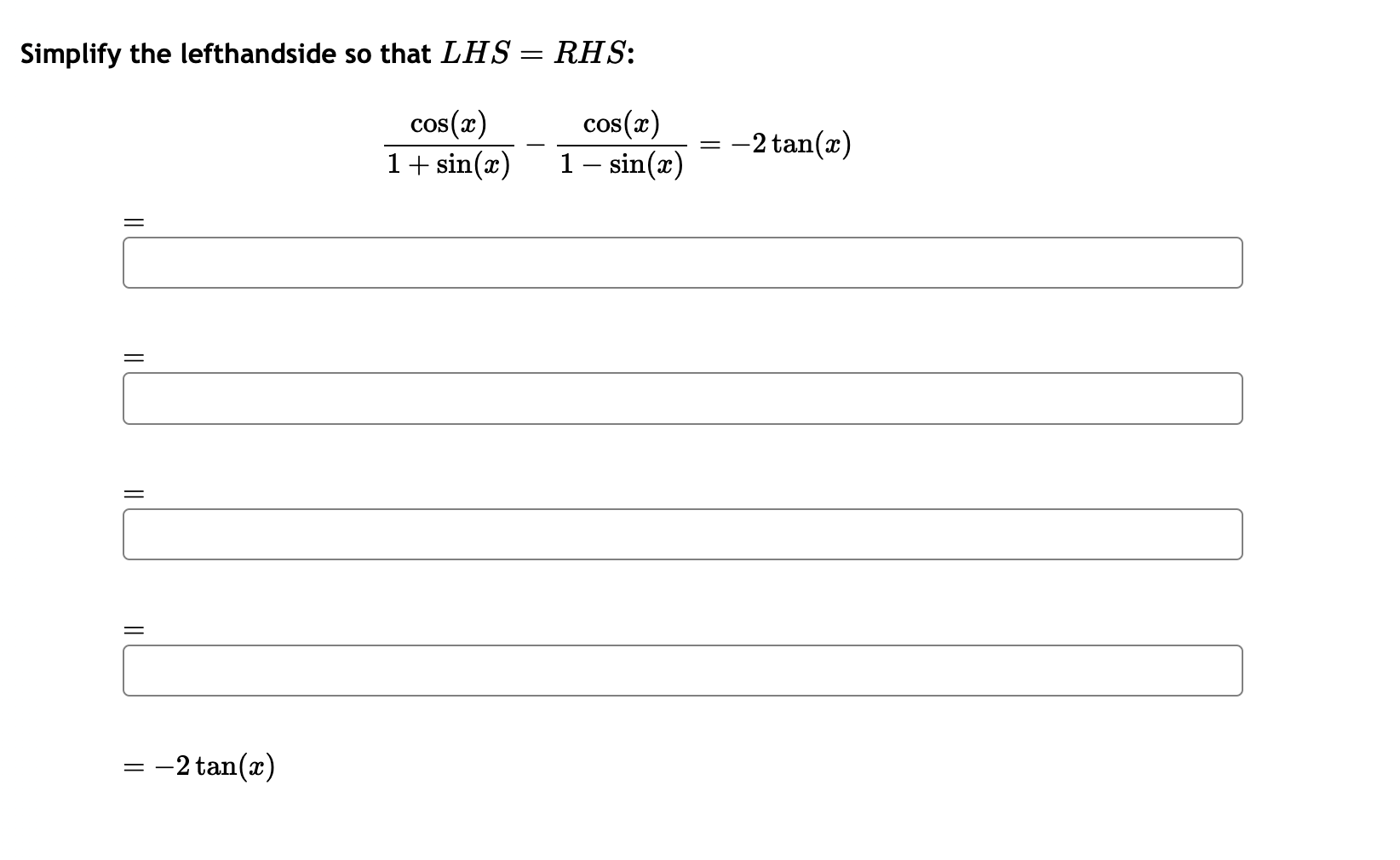 Solved Simplify the lefthandside so that LHS=RHS | Chegg.com