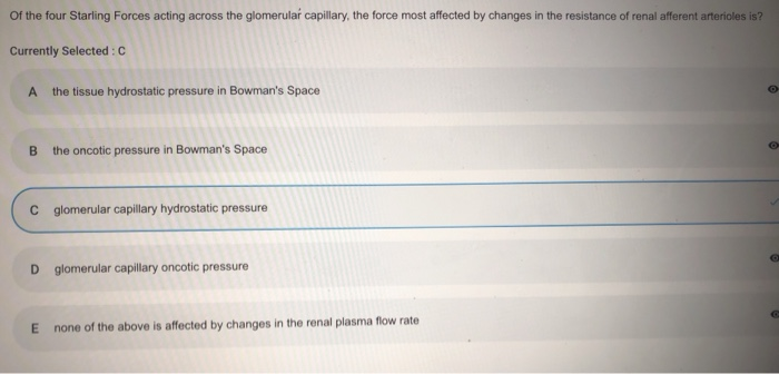Solved Of the four Starling Forces acting across the | Chegg.com