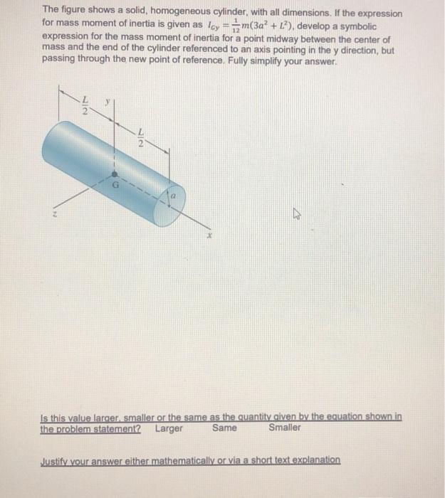 Solved The figure shows a solid, homogeneous cylinder, with | Chegg.com