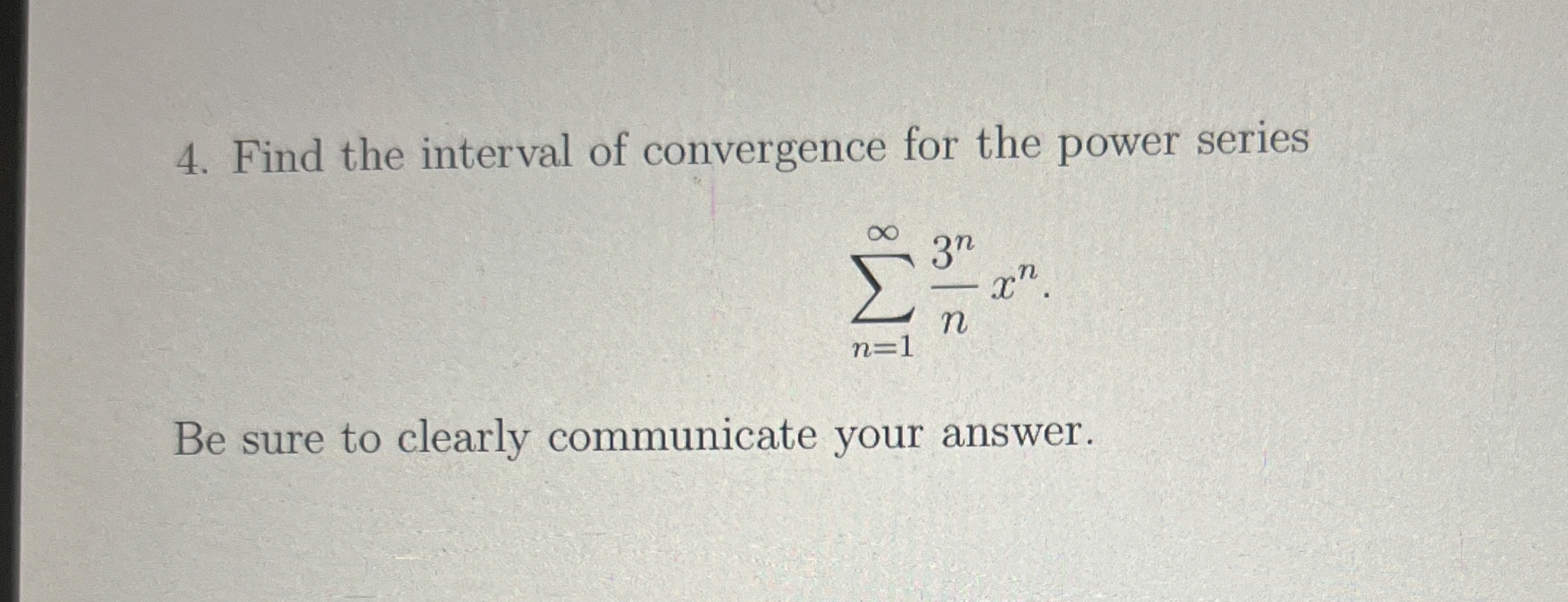 Solved Find the interval of convergence for the power | Chegg.com