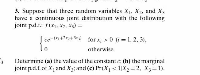 Solved 3. Suppose that three random variables X1, X2, and X3 | Chegg.com