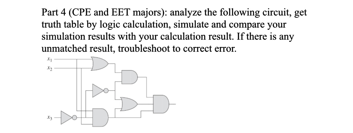 Solved Part 4 (CPE and EET majors): analyze the following | Chegg.com