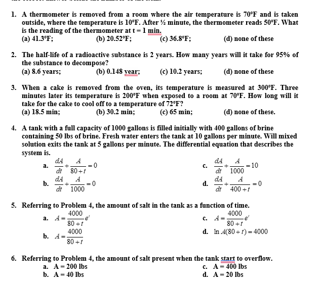 Solved A thermometer is removed from a room where the air | Chegg.com