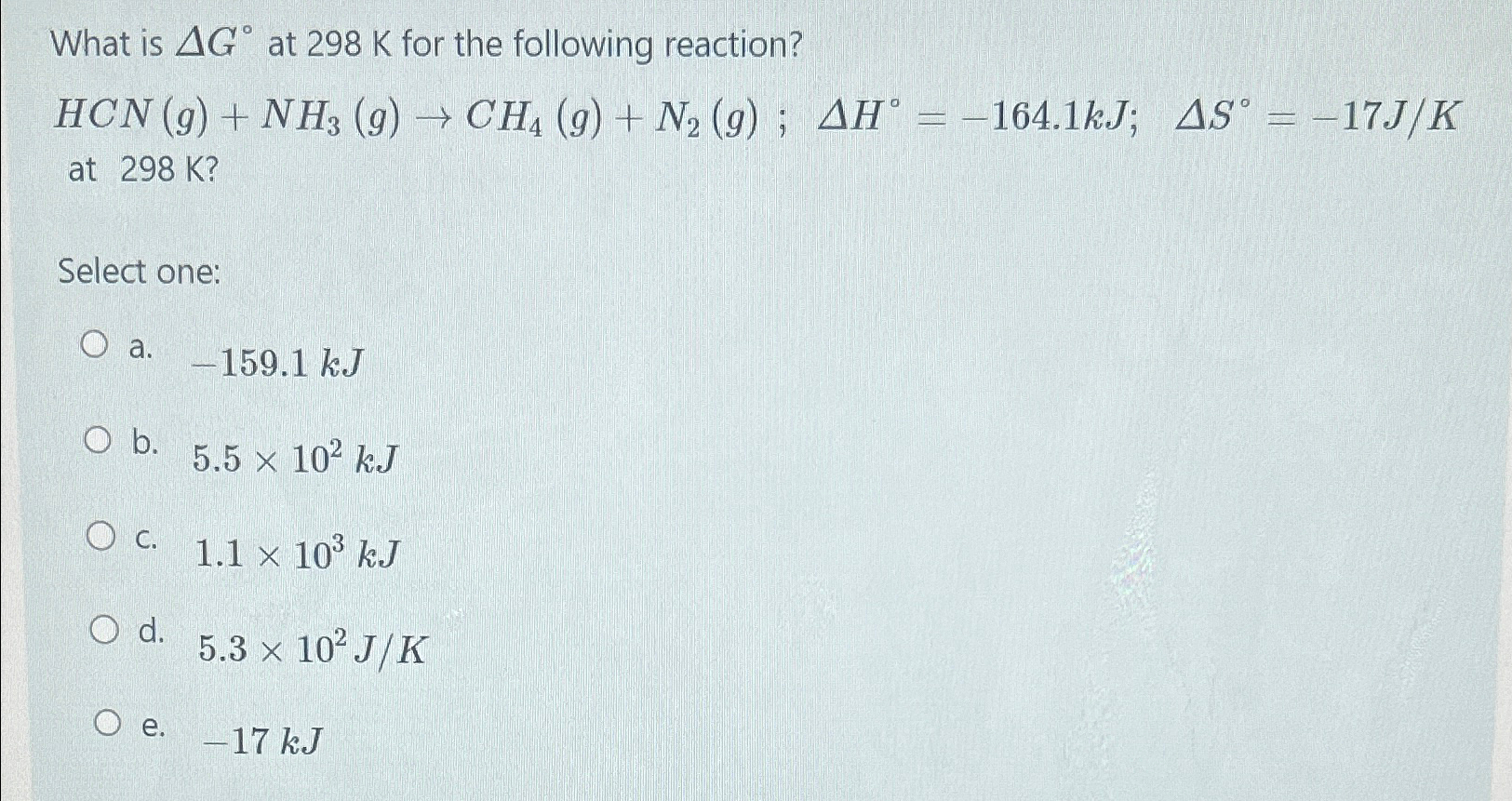 Solved What is \\\\Delta G\\\\deg at 298K for the following | Chegg.com