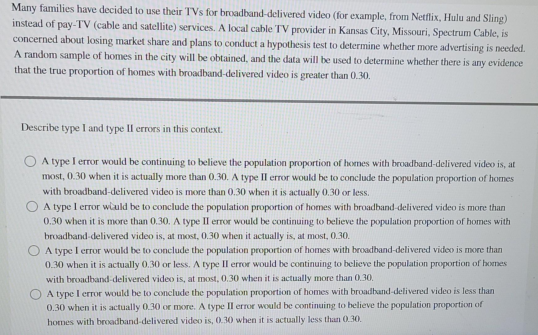 Solved Many families have decided to use their TVs for | Chegg.com