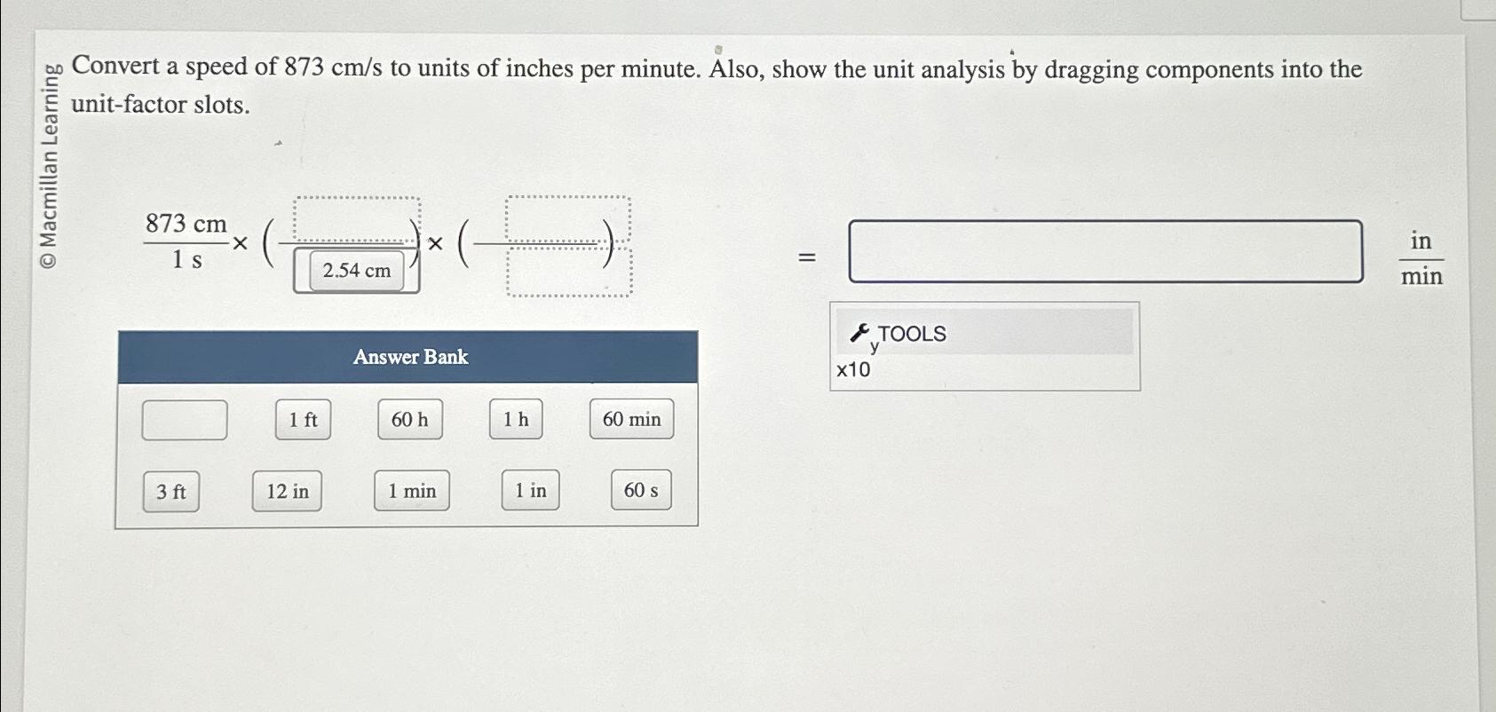 Solved Convert a speed of 873cms ﻿to units of inches per | Chegg.com