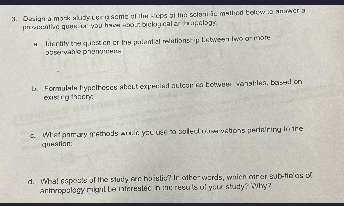 Design a mock study using some of the steps of the | Chegg.com