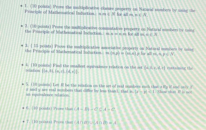 Solved 1. (10 points) Prove the multiplicative closure | Chegg.com