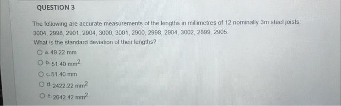 Solved The following are accurate measurements of the | Chegg.com