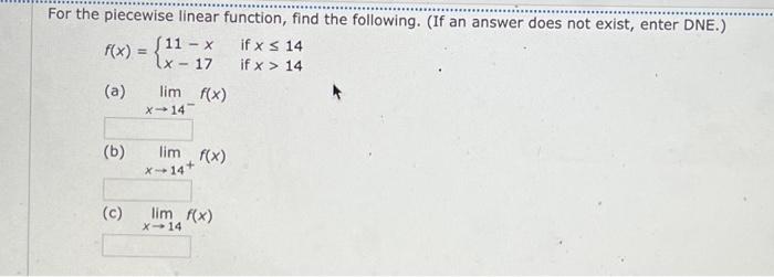 Solved For the piecewise linear function, find the | Chegg.com