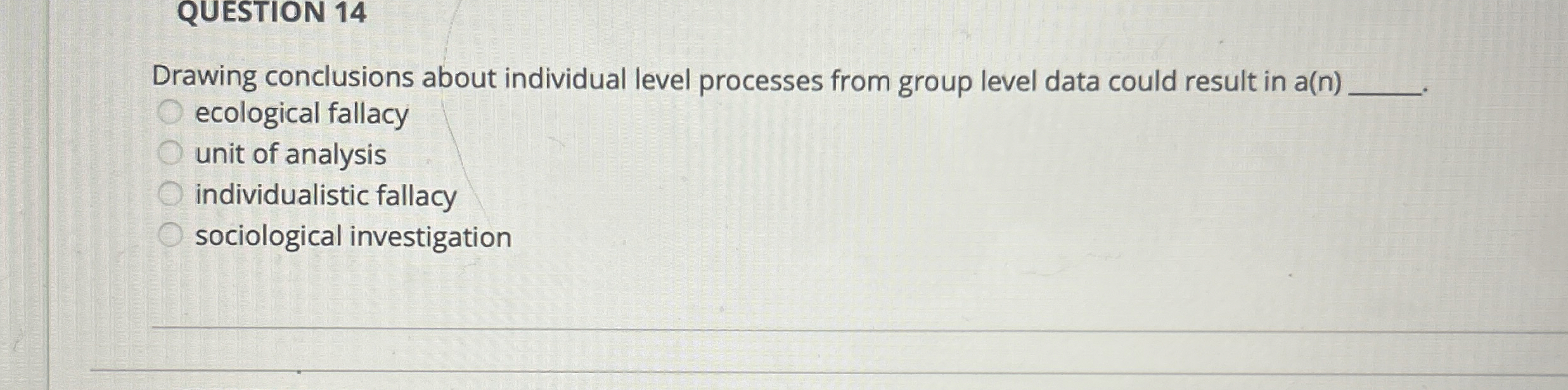 Solved Drawing conclusions about individual level processes | Chegg.com