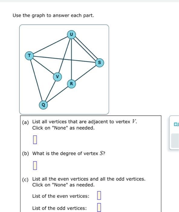 Solved Use the graph to answer each part. (a) List all | Chegg.com