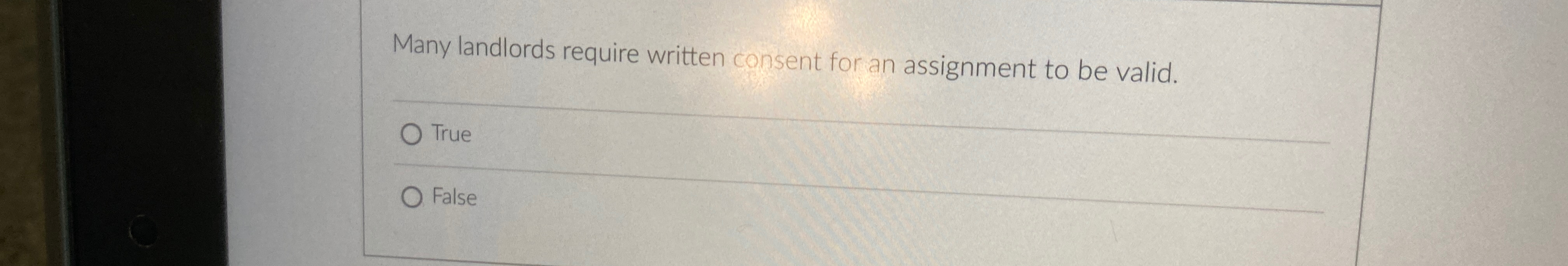 Solved Many landlords require written consent for an | Chegg.com