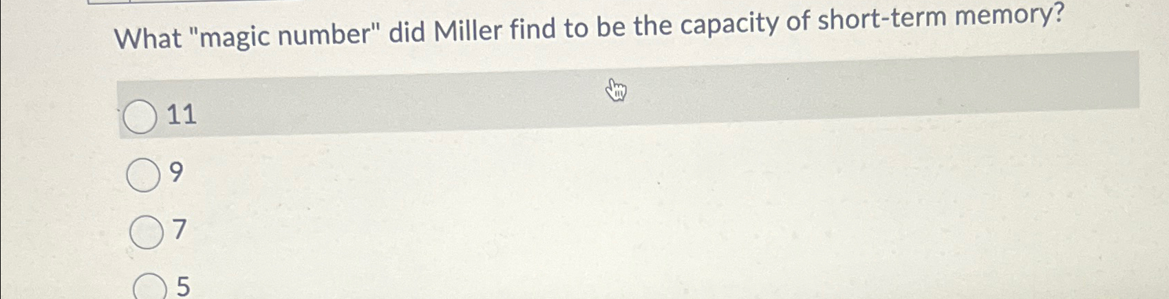 Solved What "magic number" did Miller find to be the | Chegg.com