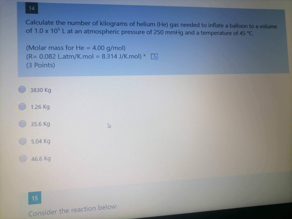 Solved 15 Consider the reaction below: 2Hg(g) + O2(g) → | Chegg.com