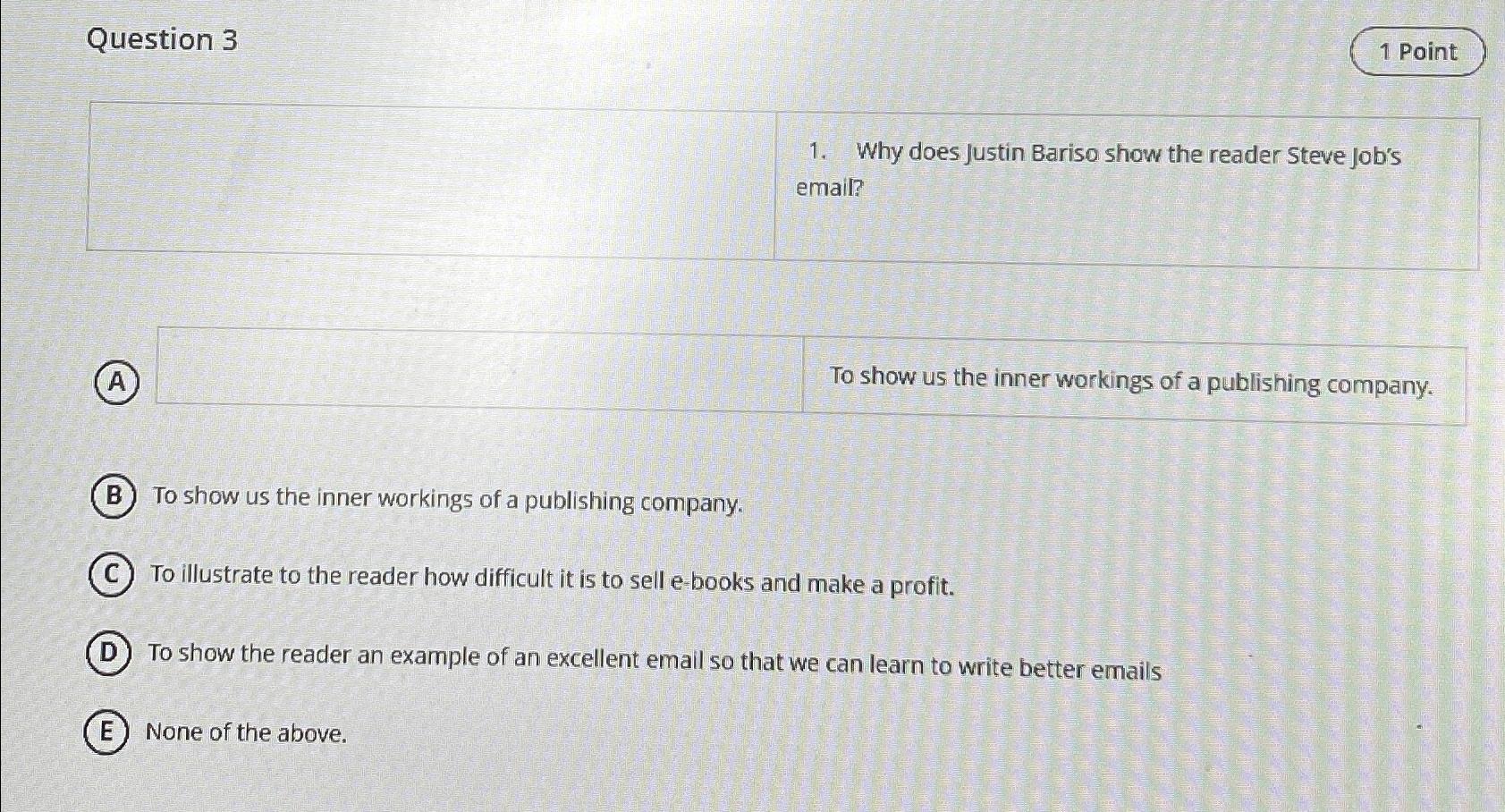 Solved Question 3Why does Justin Bariso show the reader | Chegg.com