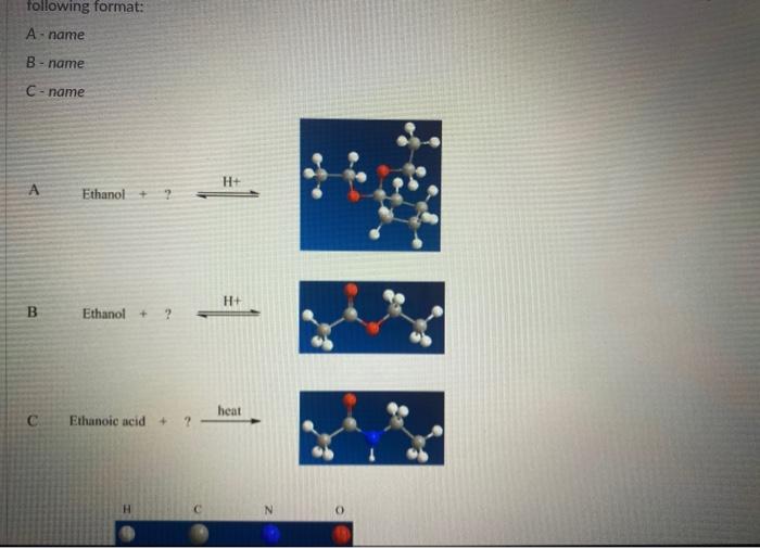 Solved Provide the name of the missing reactant from each | Chegg.com